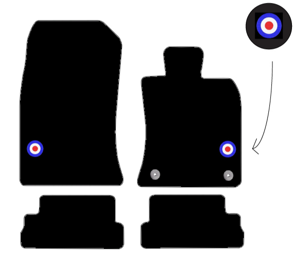 Fits Mini Convertible 2009-2015 Tailored Car Mats Union Jack Badge ...