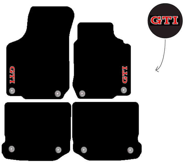 Fits VW Golf Mk4 1997-2004 Black Tailored Car Mats GTI Badge / Motif ...
